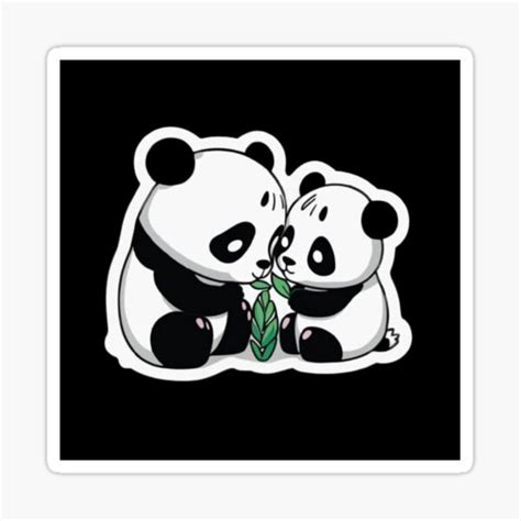 Cute Pandas Sticker Sticker For Sale By Savagemart44 Redbubble