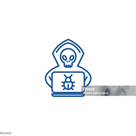 Concept Dicône De Ligne Hacker Symbole Vectoriel Plat Hacker Signe