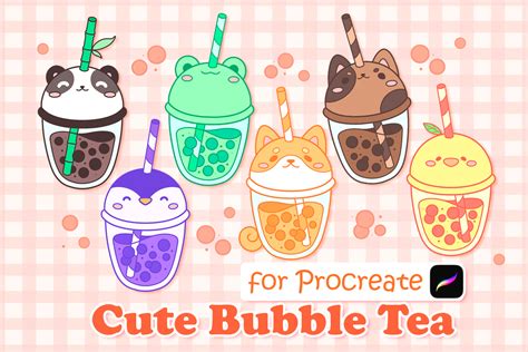 Procreate Bubble Tea Stamps