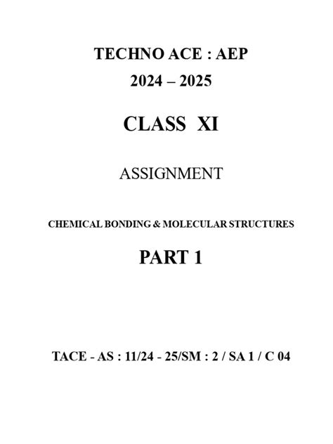 Chemical Bonding Molecular Structures Part 1 Level 1 Ch 04 Pdf