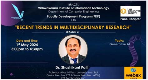 Presenting A Talk On Generative Ai At Vishwakarma Dr Shashikant Patil Posted On The Topic