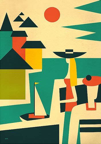 An Abstract Painting With Shapes And Colors