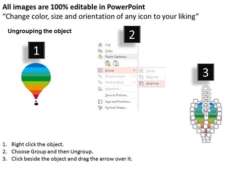 Air Balloon With Eight Options Powerpoint Templates