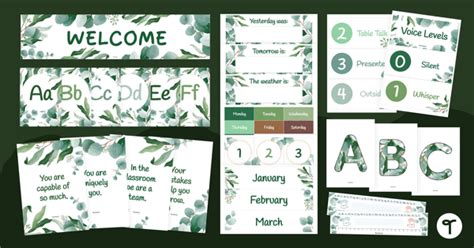 Botanical Theme Classroom Decor Bundle Teach Starter