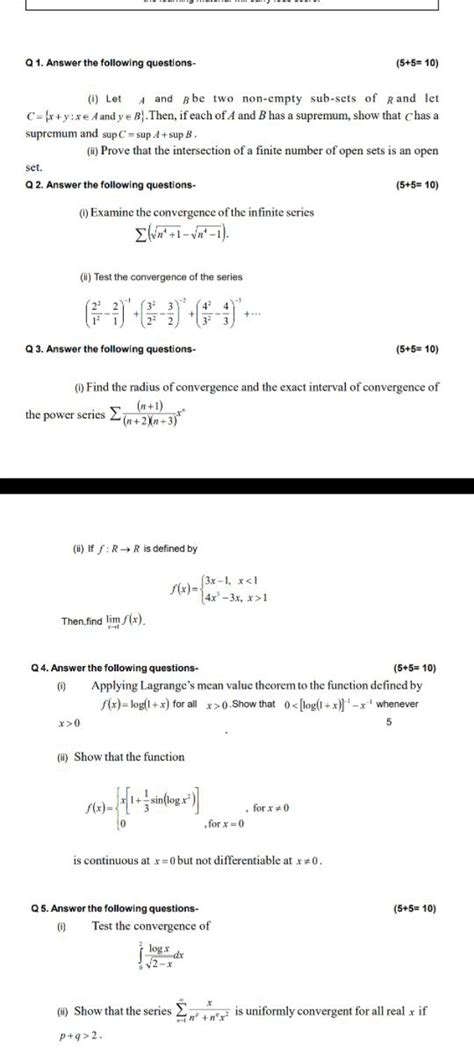 Q1 Answer The Following Questions 5510i Let A And B Be Two Non E