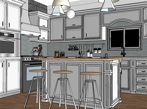 Neo Classical Kitchen Design 3d Model 10 Unknown Dwg Dae 3ds Fbx Skp Free3d