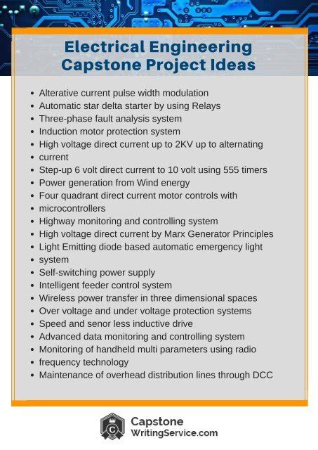 electrical engineering capstone project ideas
