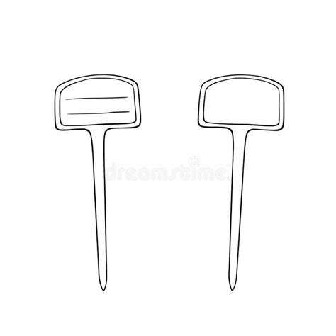 Plant Marker Tags A Hand Drawn Vector Illustration Essential For