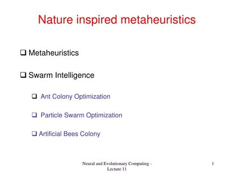 Ppt Nature Inspired Metaheuristics Powerpoint Presentation Free