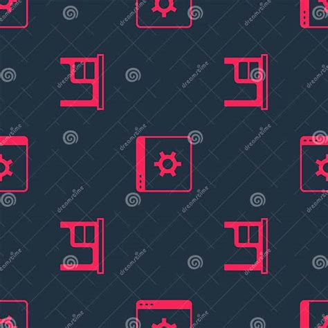 Set Office Desk And Browser Setting On Seamless Pattern Vector Stock Vector Illustration Of