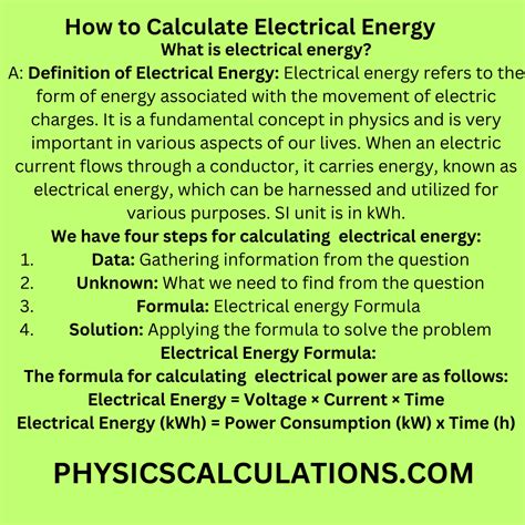 How To Calculate Electrical Energy