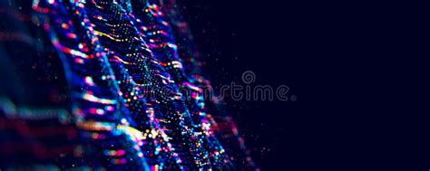 Abstract Big Data Digital Stream Waves Information Flow Concept Llm Learning Process Ai