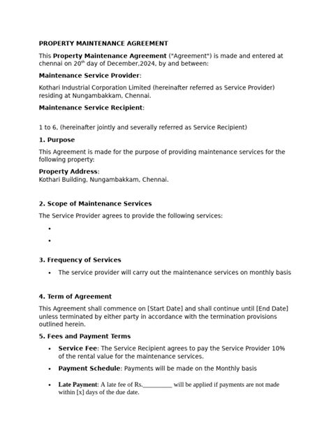 Agreement Format Pdf