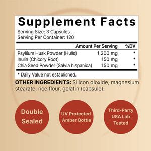 Psyllium Husk Capsules 1500mg Per Serving 360 Count Naturebell
