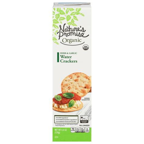 Natures Promise Organic Herb And Garlic Water Crackers 4 4 Oz Delivery