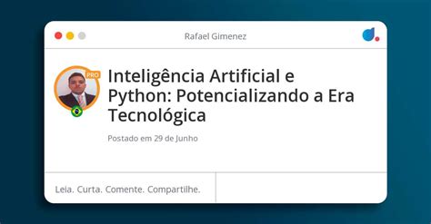 Inteligência Artificial E Python Potencializando A Era Tecnológica
