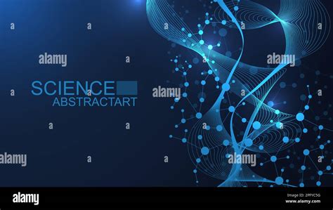 Modern Abstract Molecules Structure For Science Or Medical Background Dna Helix Or Atom