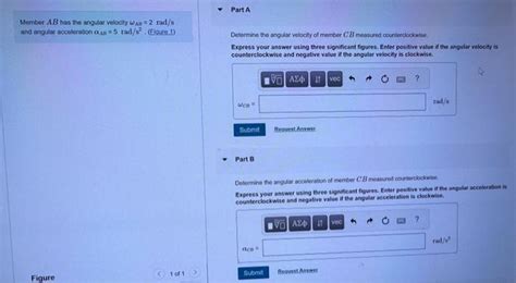 Solved Member Ab Has The Angular Velocity ωab2rads And