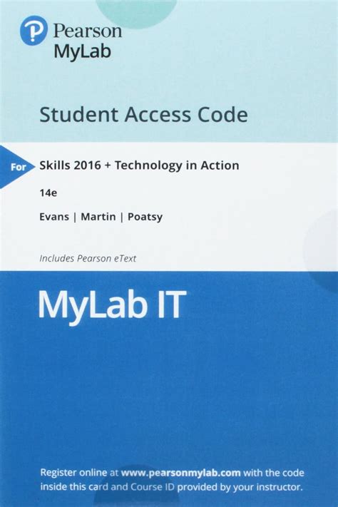 Skills 2016 Mylab It With Pearson Etext Access Code Technology In Action Myitlab Evans