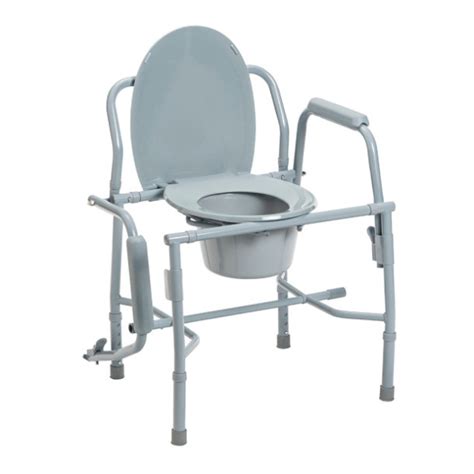 Deluxe Steel Drop Arm Commode Rehab Medical Mobility