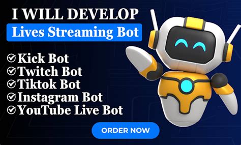Do Livestreaming Bot Tiktok Bot Youtube Bot Kick Twitch Bot Istagram Api By Sandraolive