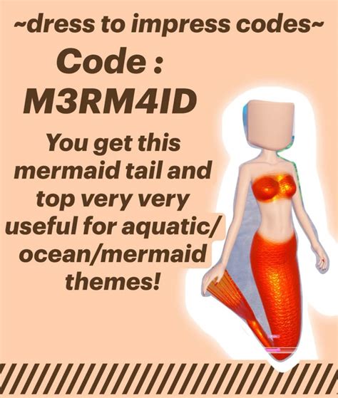 Dress To Impress Mermaid Code Dress To Impress Coding Mermaid