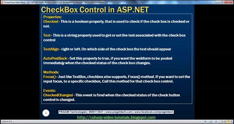 ASP NET CheckBox Control Part YouTube