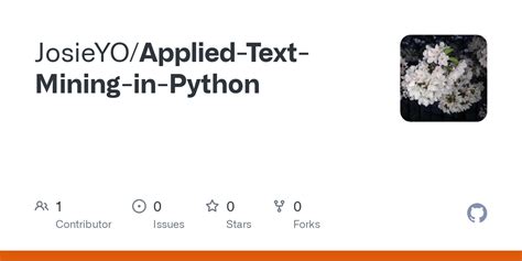 Github Josieyoapplied Text Mining In Python