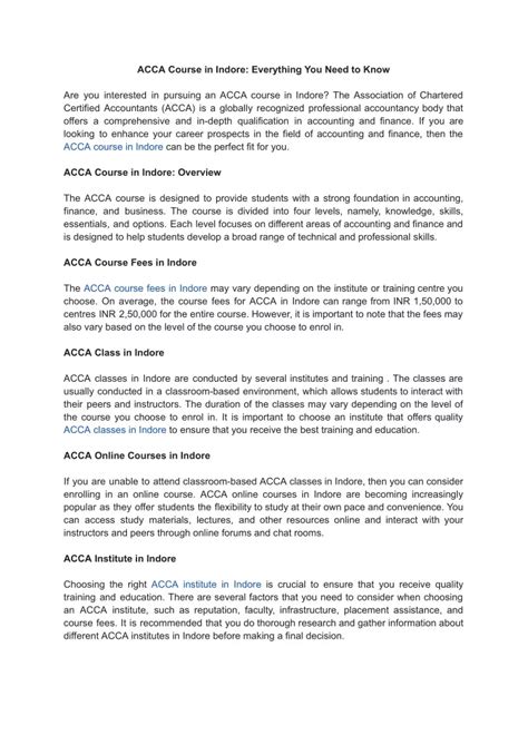 Ppt Acca Course In Indore Everything You Need To Know Powerpoint