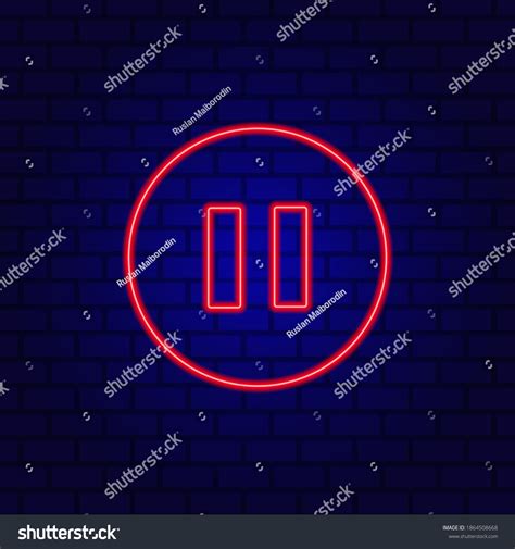 Pause Neon Button Flat Design Style Stock Vector Royalty Free 1864508668 Shutterstock