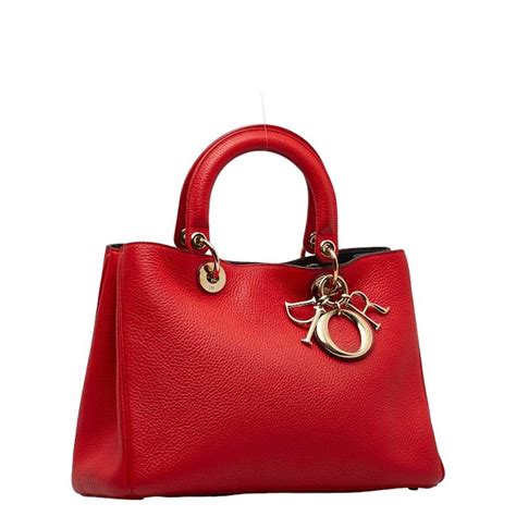 Dior Dior Diorissimo Handbag Shoulder Bag 2way Red Le Gem