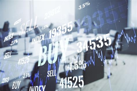 현대 기업 사무실 배경 연구 및 분석 개념에 대한 가상 창의적 재무 차트 홀로그램의 다중 노출 프리미엄 사진