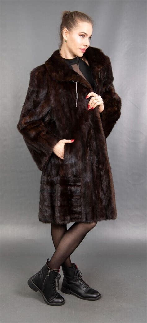 Glamorous Real Mink Fur Coat Luxury Fur Jacket Swinger Beautiful Look Size Xl Etsy