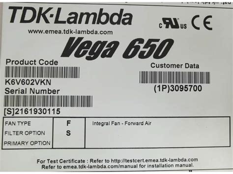 Tdk Lambda Psu Pn K6v602vkn 3095700 For Siemens Mri Filtering Plate Pn 4753724