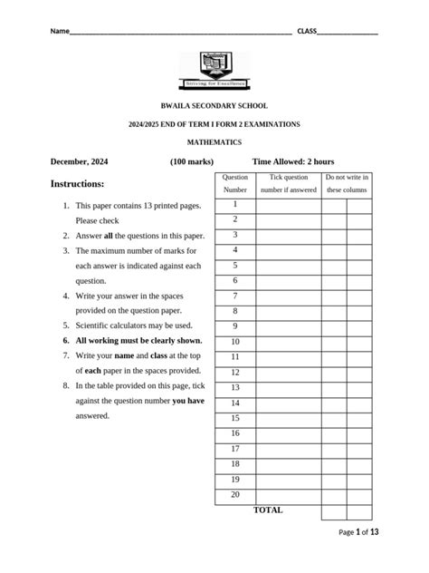 Mathsform2bwailafinal Pdf Mathematics Elementary Mathematics
