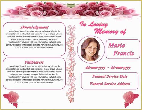 Printable Funeral Program Template Memorial Program Template Etsy My Xxx Hot Girl