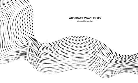 Abstract Wave Dotted Element For Design Stylized Line With Dot On Art