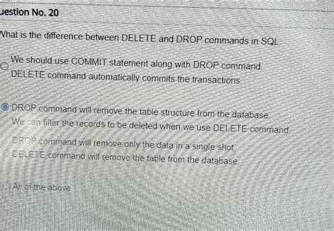 Solved Uestion No What Is The Difference Between DELETE Chegg Com
