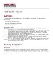 Infosec Learning Host Based Firewalls 2022 03 07 Pdf Host Based Firewalls OVERVIEW In
