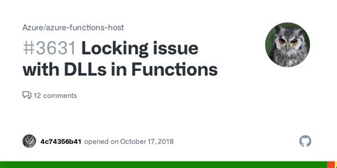 Locking Issue With Dlls In Functions · Issue 3631 · Azureazure