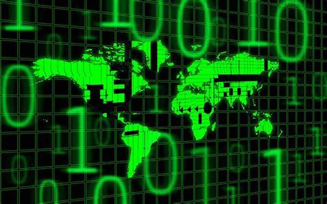 World Map And Binary Code Language Zero Global Photo Background And