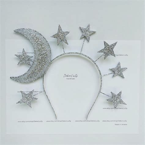 Moon Stars Headpiece Celestial Halloween Crown Etsy