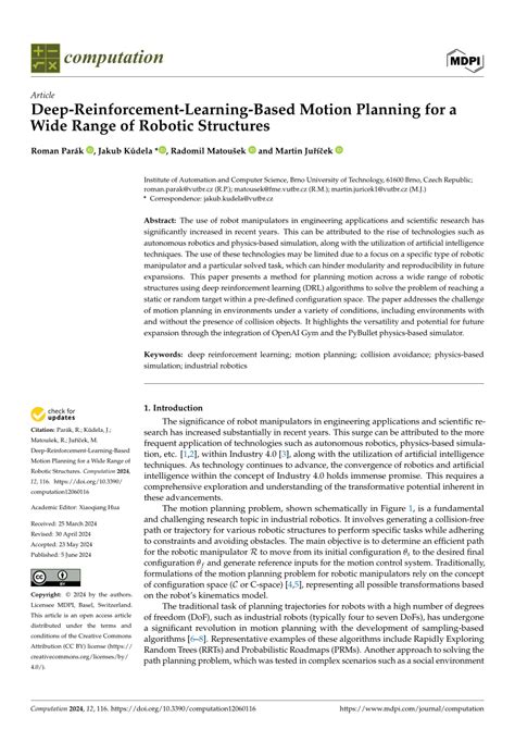 Pdf Deep Reinforcement Learning Based Motion Planning For A Wide