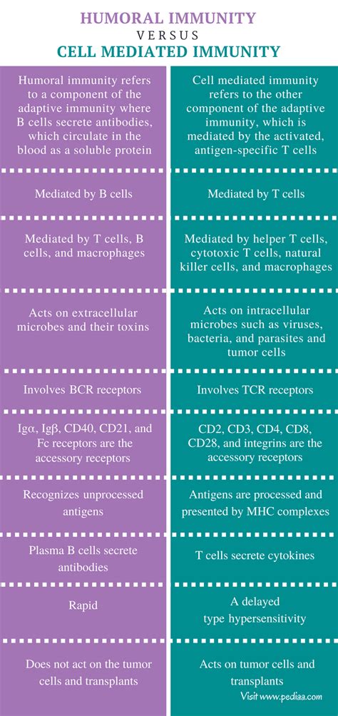 Difference Between Humoral And Cell Mediated Immunity Pediaa Com