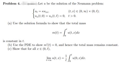 Problem 4 Let U Be The Solution Of The Neumann
