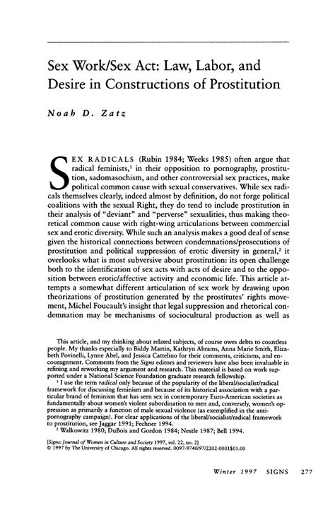 Pdf Sex Worksex Act Law Labor And Desire In Constructions Of