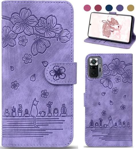 Coque Redmi Note 10 Pro 667 En Cuir Pu Premium Violet Avec Rabat Et