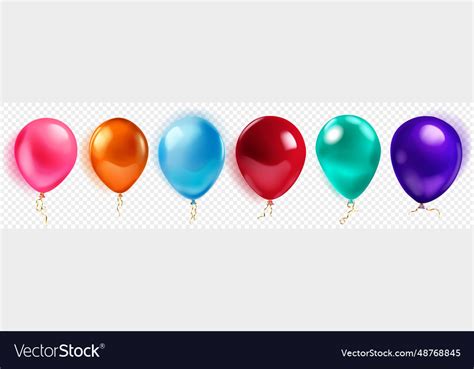 Set Of Helium Balloons Royalty Free Vector Image