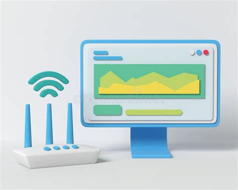 Computer With A Router And Wi Fi Symbol Stock Illustration Illustration Of Diagramn Diagram