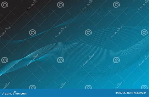 Blue Lines Wave Curve Soft Gradient Abstract Technology Background Stock Illustration